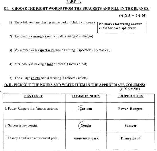 CBSE Class 3 English Sample Paper Set X