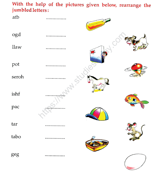CBSE Class 1 English Naming Words Worksheet