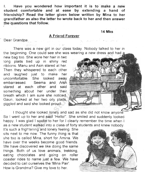 CBSE Class 5 English Sample Paper Set 3