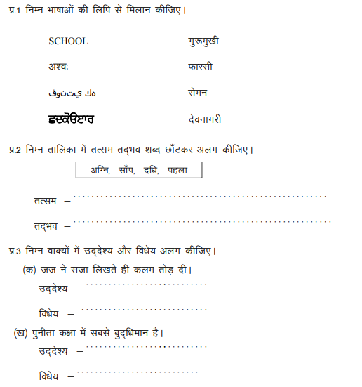 CBSE Class 5 Hindi Sample Paper Set O
