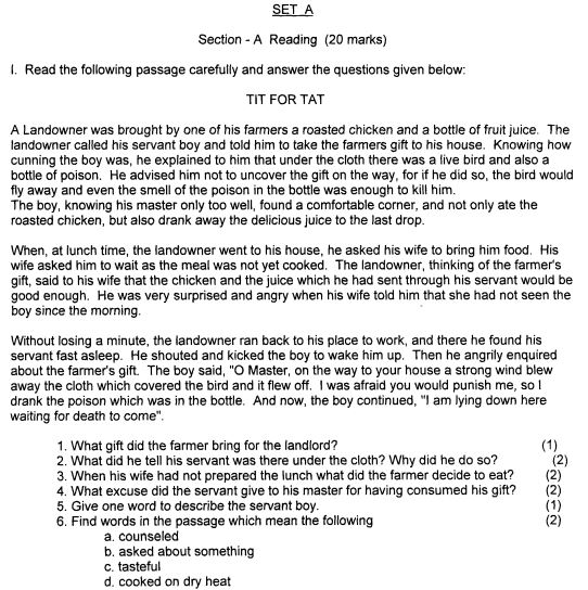 Class 7 Comprehension Practice Reading Comprehension Worksheets Grade