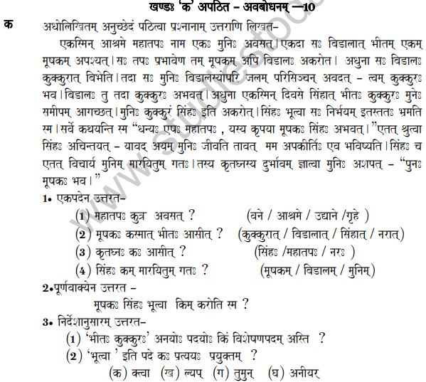 CBSE Class 7 Sanskrit Question Paper Set A CBSE Class 7 Sanskrit Question Paper Set A