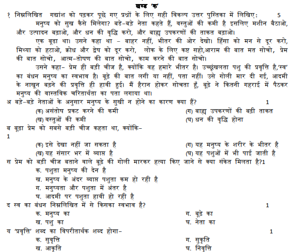 CBSE Class 10 Hindi Sample Paper Solved 2017 Set C