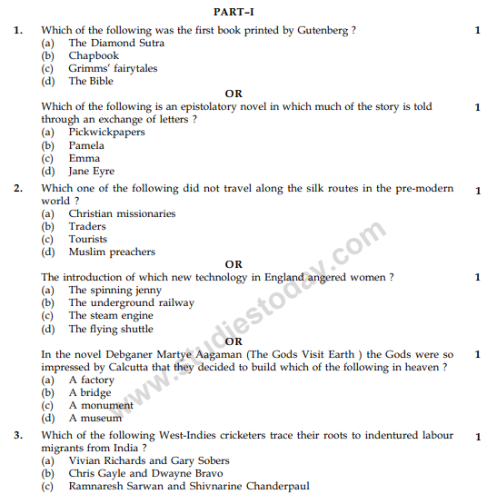 CBSE Class 10 Social Science Sample Paper 2015 Set M