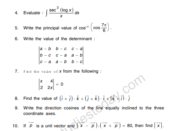 CBSE Class 12 Mathematics Sample Paper 2012 Set 03 Solved