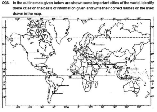 CBSE Class 12 Geography Map Important Cities Of World Worksheet CBSE Class 12 Geography Map Important Cities Of World Worksheet