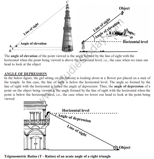 CBSE Class 10 Application of Trigonometry Important Formulas and ... CBSE Class 10 Application of Trigonometry Important Formulas and ...
