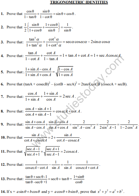 CBSE Class 10 Introduction to Trigonometry Sure Shot Questions Set D