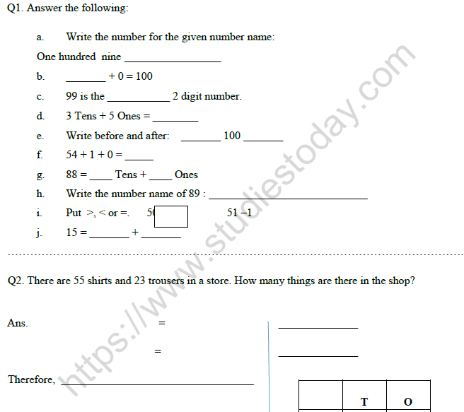 Kvs Class 2 Maths Worksheet 16 Worksheets For Class 1 Maths Kvs