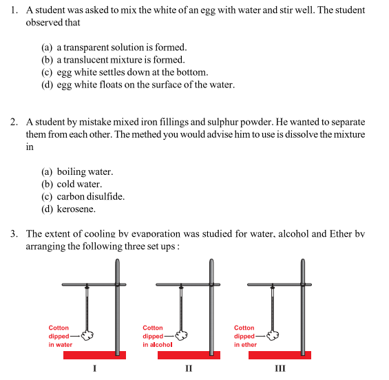 CBSE Class 10 Science MCQs Set 2, Multiple Choice Questions for Science