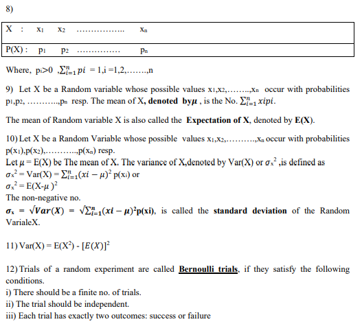 CBSE Class 12 Mathematics Probability Notes CBSE Class 12 Mathematics Probability Notes